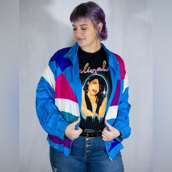 Jackets & Coats | Vintage8s Colorful Windbreaker | Poshmark